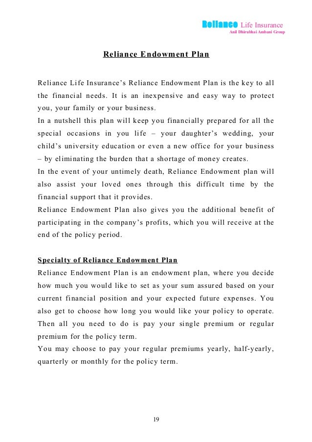 Reliance Life Insurance Project Pdf Download