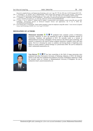 Randomized QR-code scanning for a low-cost secured attendance system | PDF
