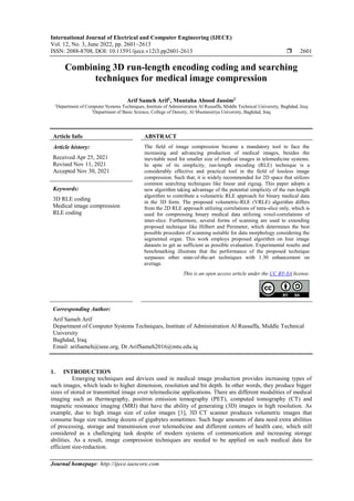 Combining 3D run-length encoding coding and searching techniques for ...