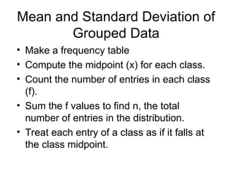 Mean and Standard Deviation of Grouped Data , Powerpoint presentation ...