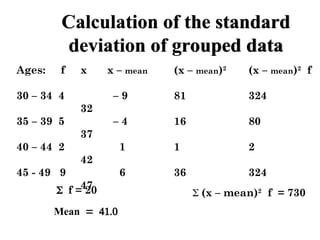 Mean and Standard Deviation of Grouped Data , Powerpoint presentation ...