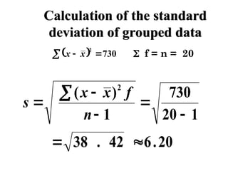 Mean and Standard Deviation of Grouped Data , Powerpoint presentation ...