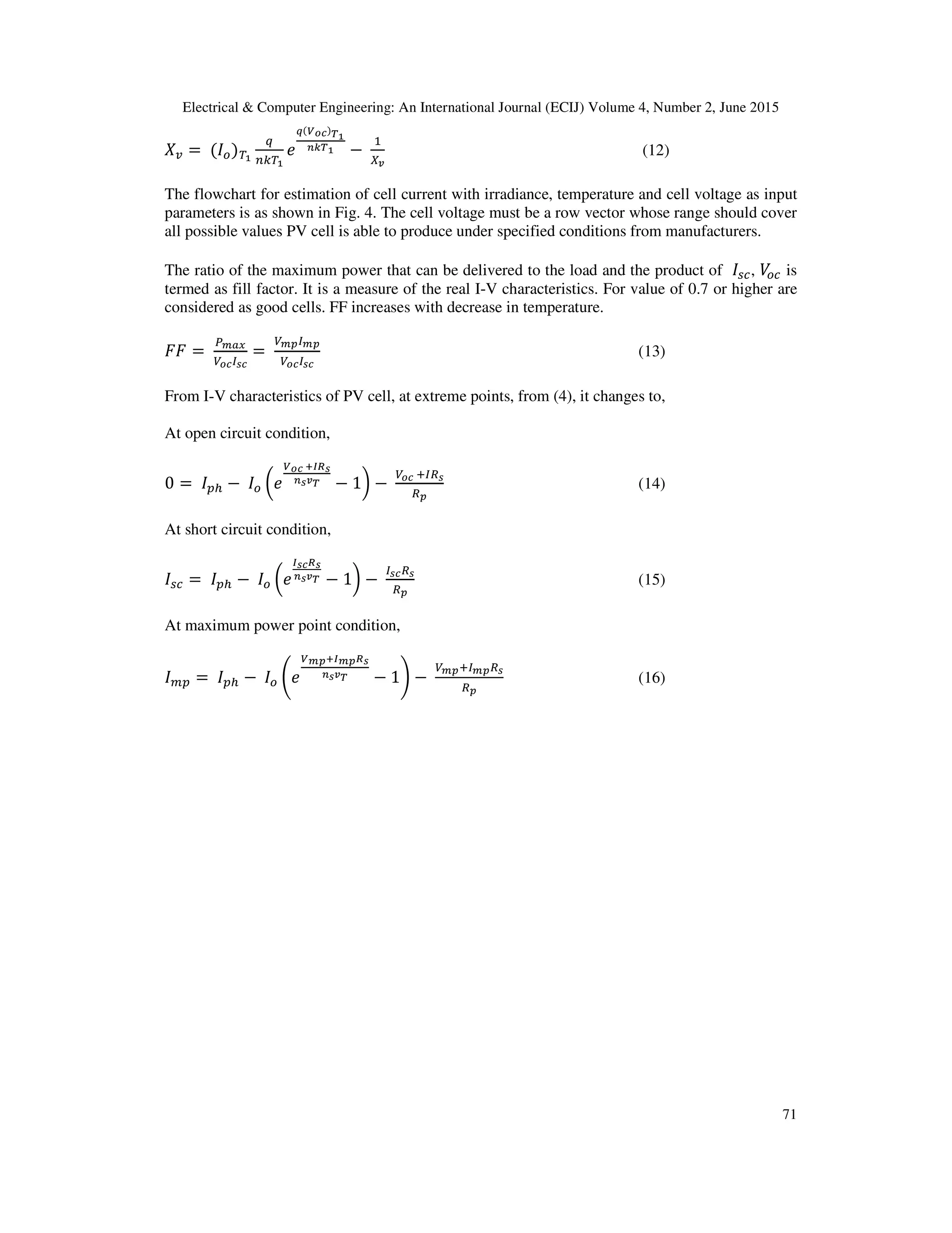 SINGLE-DIODE AND TWO-DIODE PV CELL MODELING USING MATLAB FOR STUDYING CHARACTERISTICS OF SOLAR ...