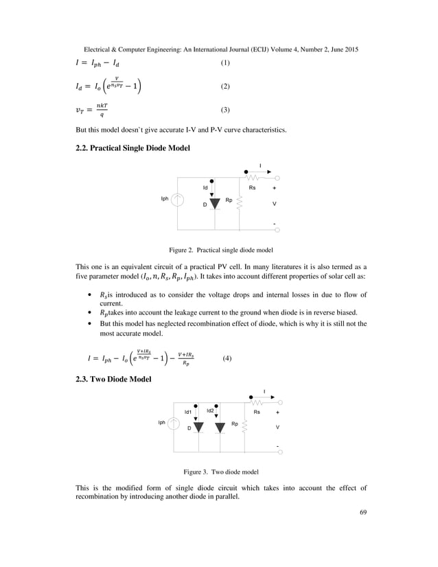 SINGLE-DIODE AND TWO-DIODE PV CELL MODELING USING MATLAB FOR STUDYING CHARACTERISTICS OF SOLAR ...