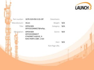 3Com 1670-310-050-2.01-OP | PPT