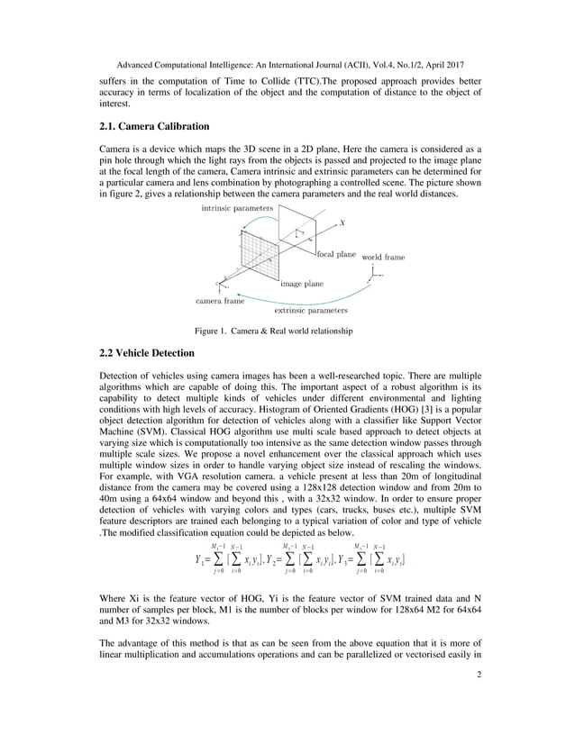 AN EFFICIENT SYSTEM FOR FORWARD COLLISION AVOIDANCE USING LOW COST CAMERA & EMBEDDED PROCESSOR ...