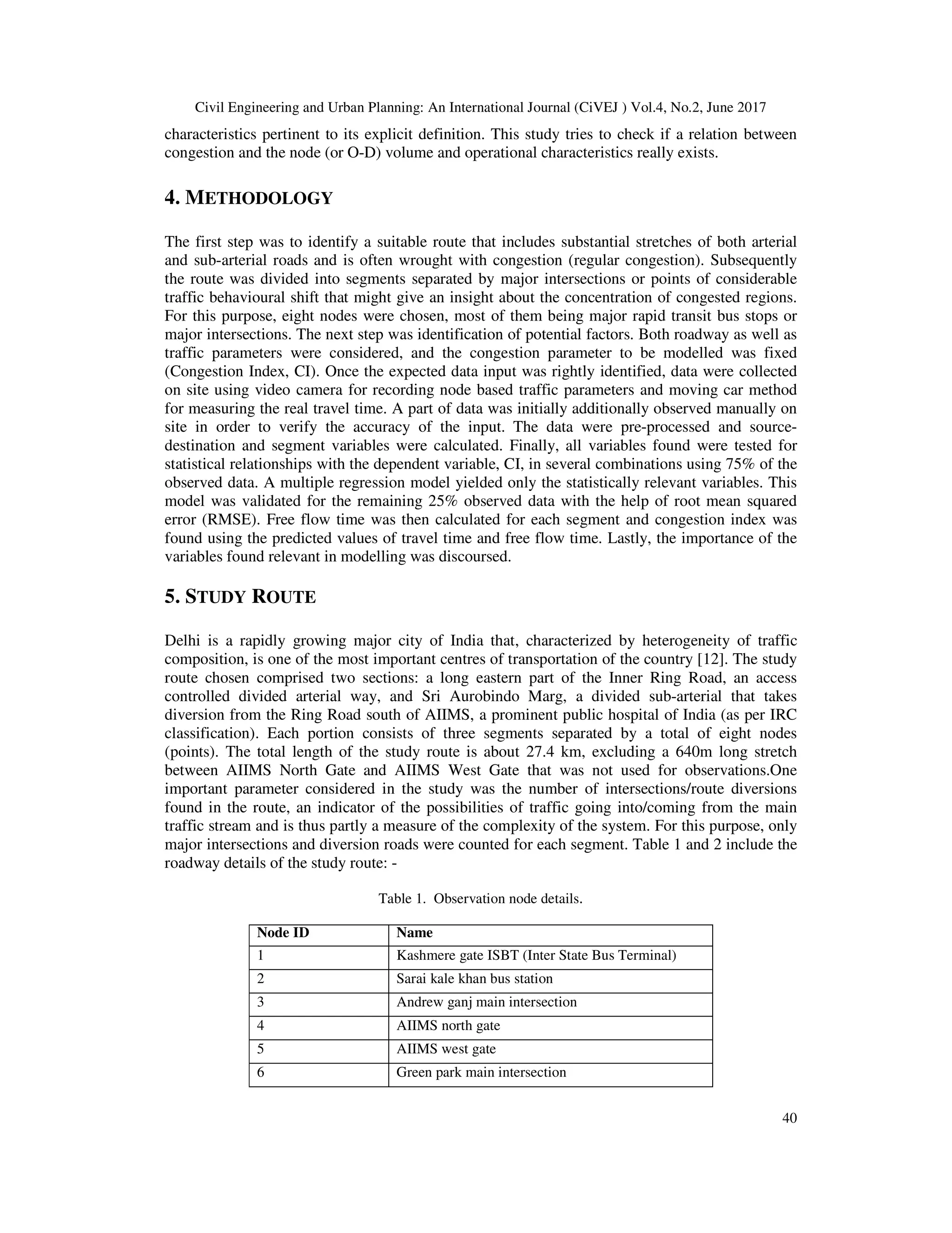 Intelligent Transportation System Based Traffic Congestion Modeling For Urban Corridor Pdf