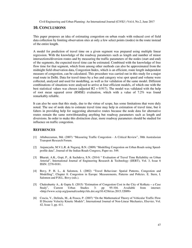 Intelligent Transportation System Based Traffic Congestion Modeling For Urban Corridor Pdf