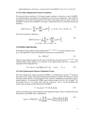 Modified Alpha-Rooting Color Image Enhancement Method on the Two Side 2-D Quaternion Discrete ...
