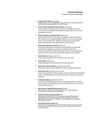 Francisco Quintana Resume | PDF