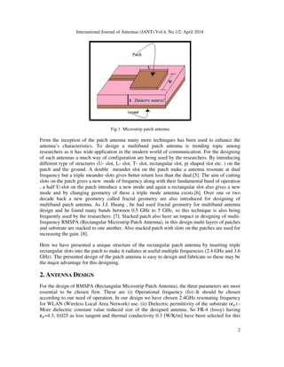 A TRIPLE RECTANGULAR-SLOTTED MICROSTRIP PATCH ANTENNA FOR WLAN & WIMAX APPLICATIONS | PDF
