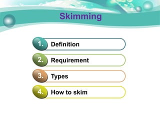 skimming and scanning | PPT