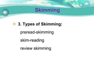 skimming and scanning | PPT