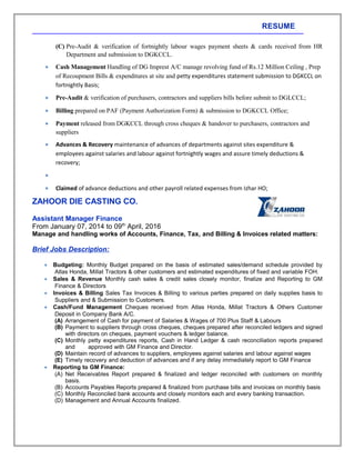 RESUME - ZOHAIB | PDF