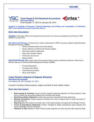 RESUME - ZOHAIB | PDF