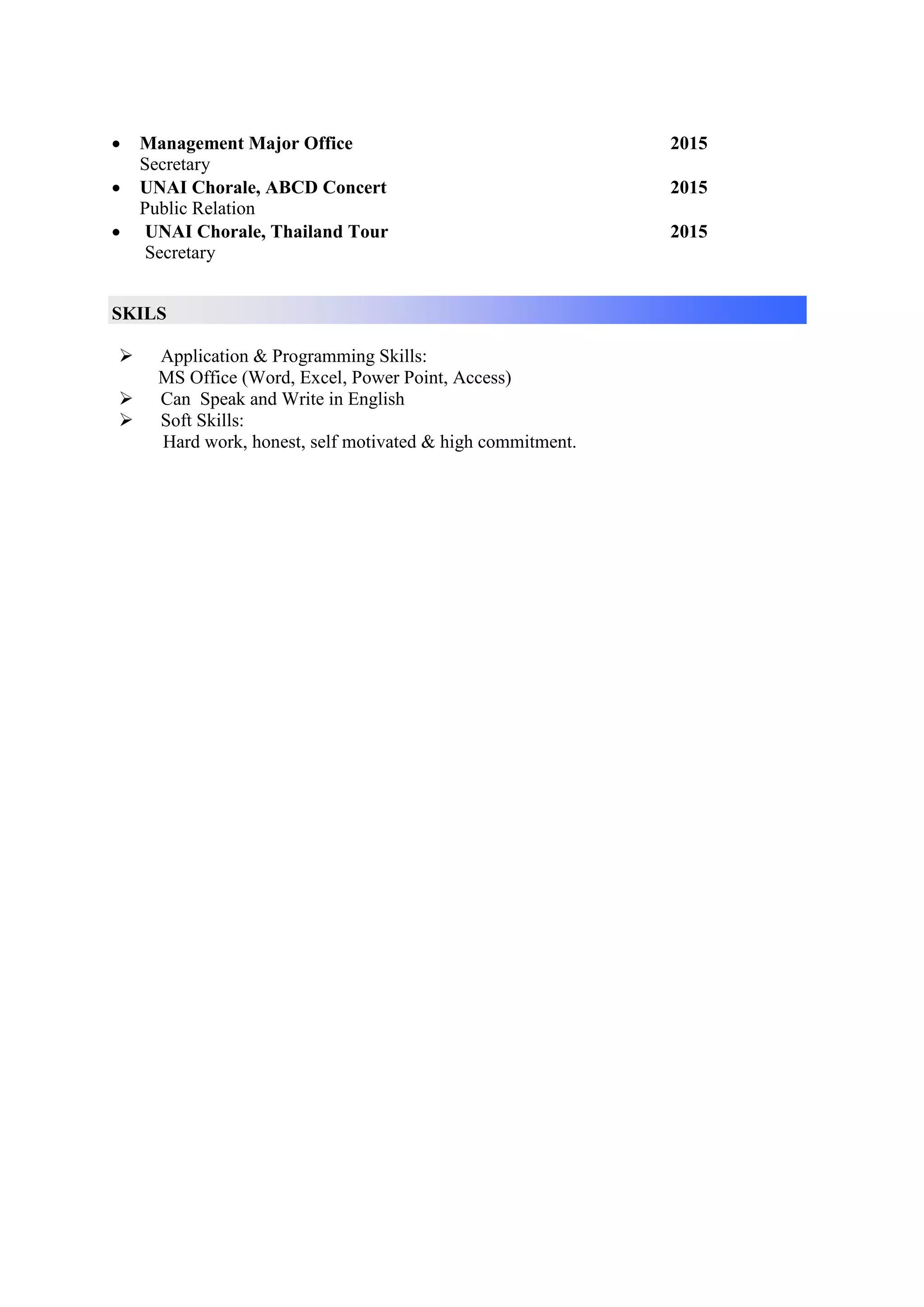 CV - Vanessa Shitsuke Glorified | PDF