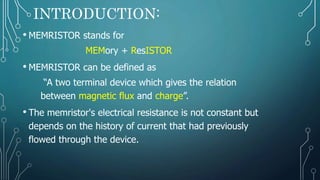Memristor ppt | PPT