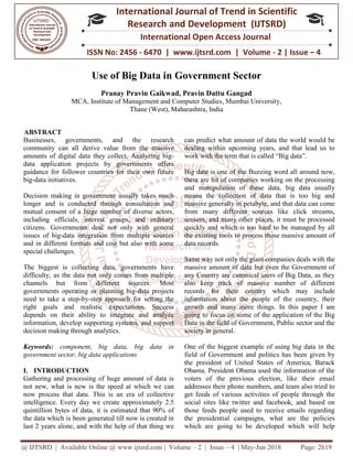 Use of Big Data in Government Sector | PDF