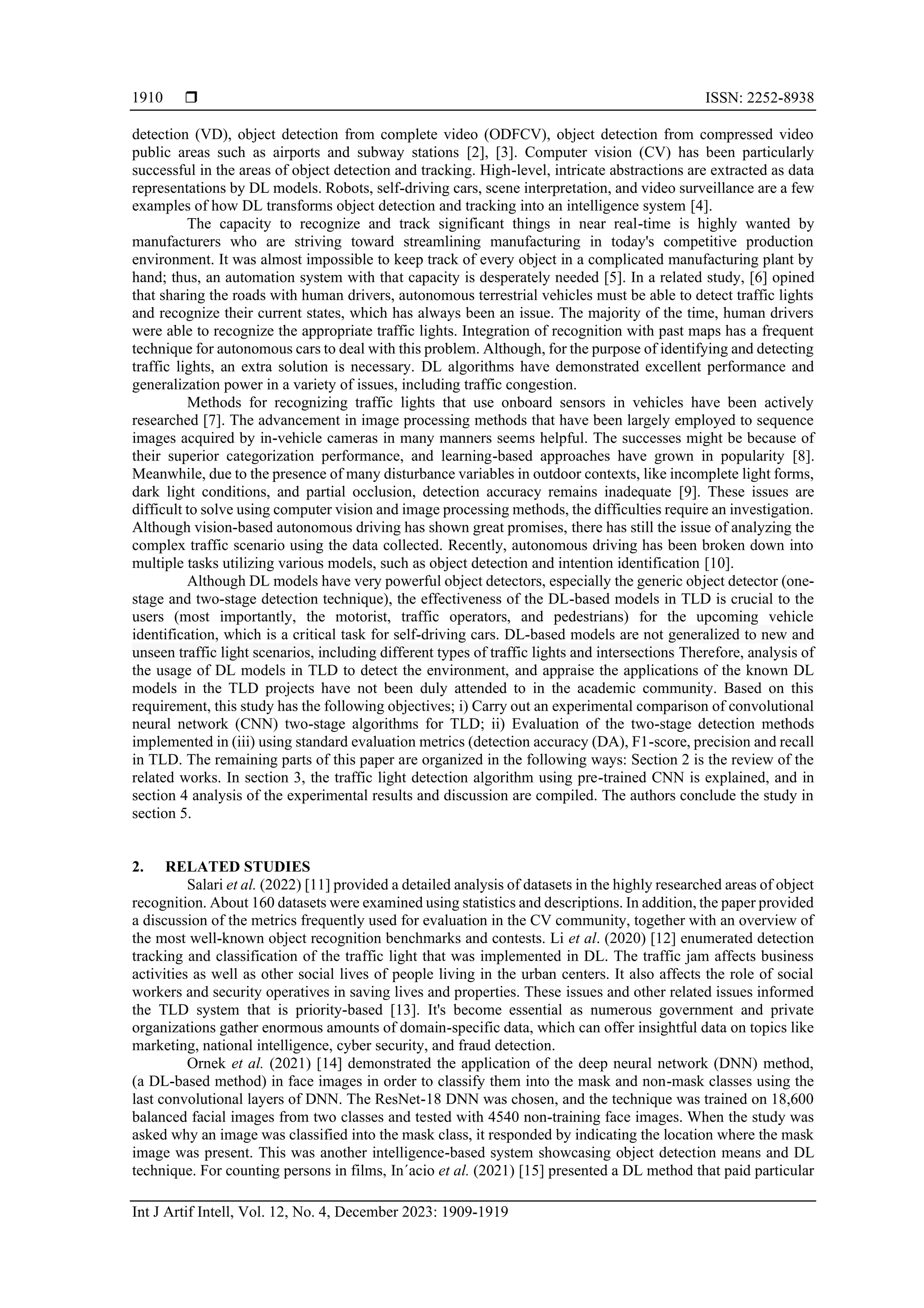 Performance Investigation Of Two Stage Detection Techniques Using Traffic Light Detection