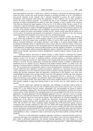 Assessing public satisfaction of public service application using supervised machine learning | PDF