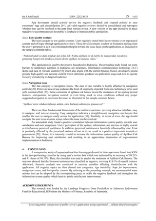Assessing public satisfaction of public service application using supervised machine learning | PDF