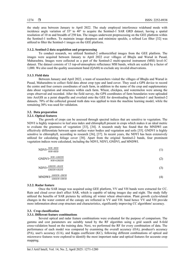 Crop classification using object-oriented method and Google Earth Engine | PDF