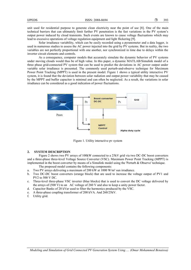 Modeling And Simulation Of Grid Connected Pv Generation System Using Matlab Simulink Pdf