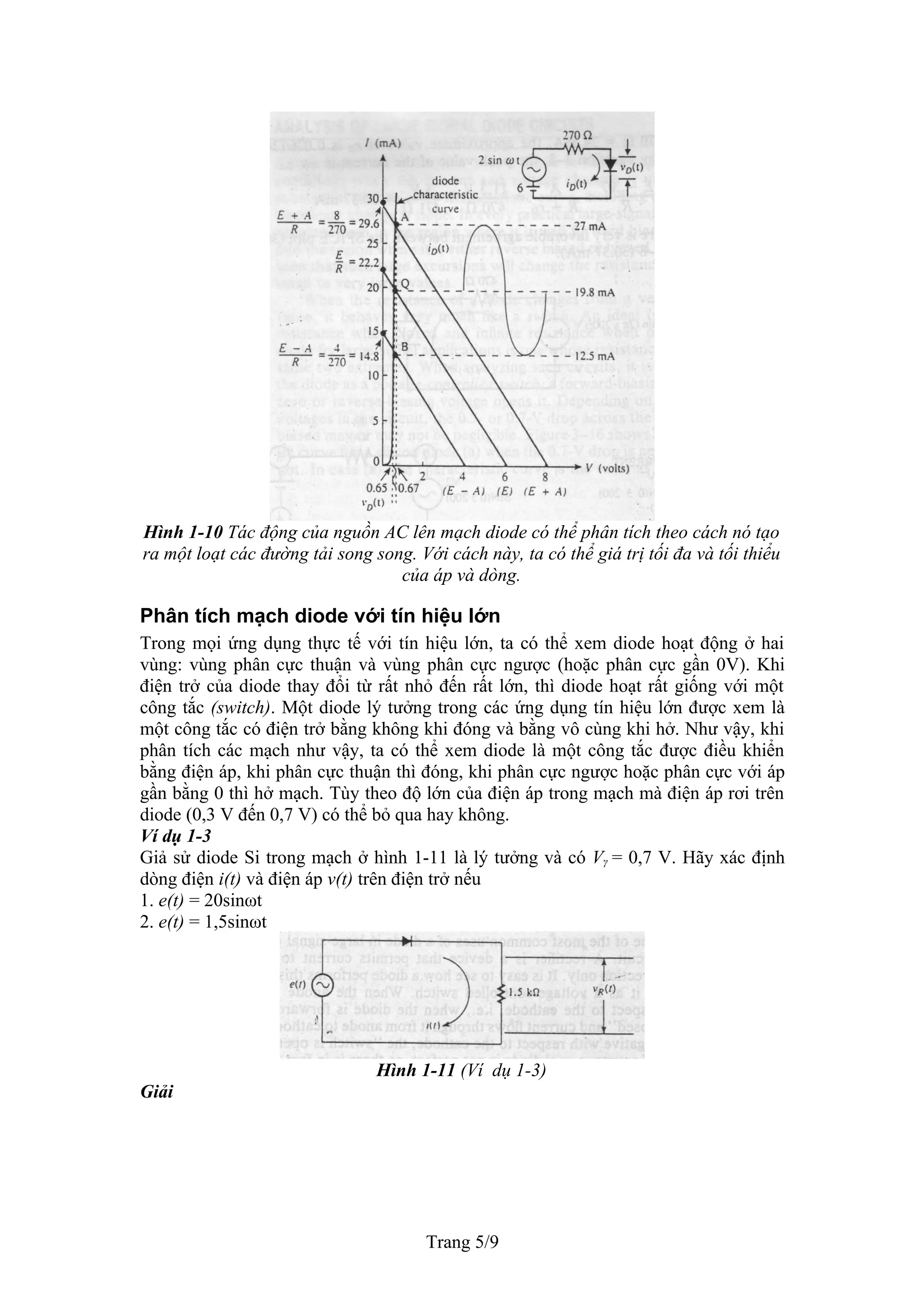 Kỹ thuật điện tử - bài tập diode | PDF