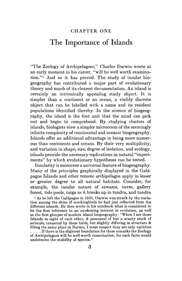 The Theory of Island Biogeography Robert H. Macarthur | PDF