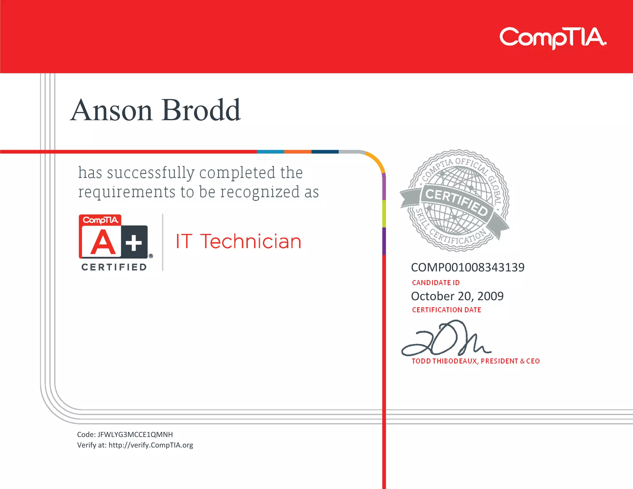 CompTIA.A+.IT.Technician.certificate | PPT