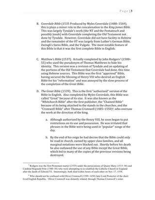 Textual History of the King James Bible | PDF