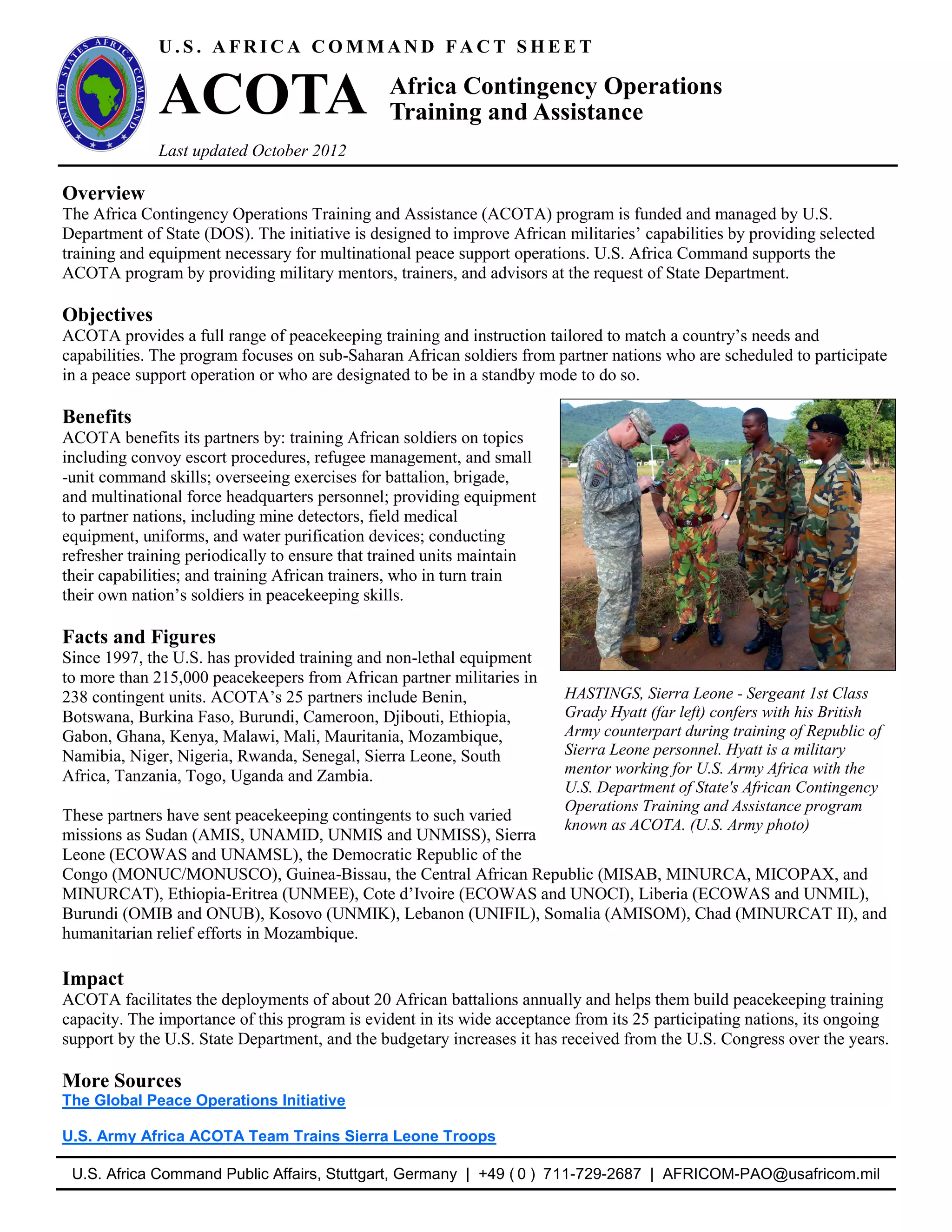 ACOTA fact sheet | PDF