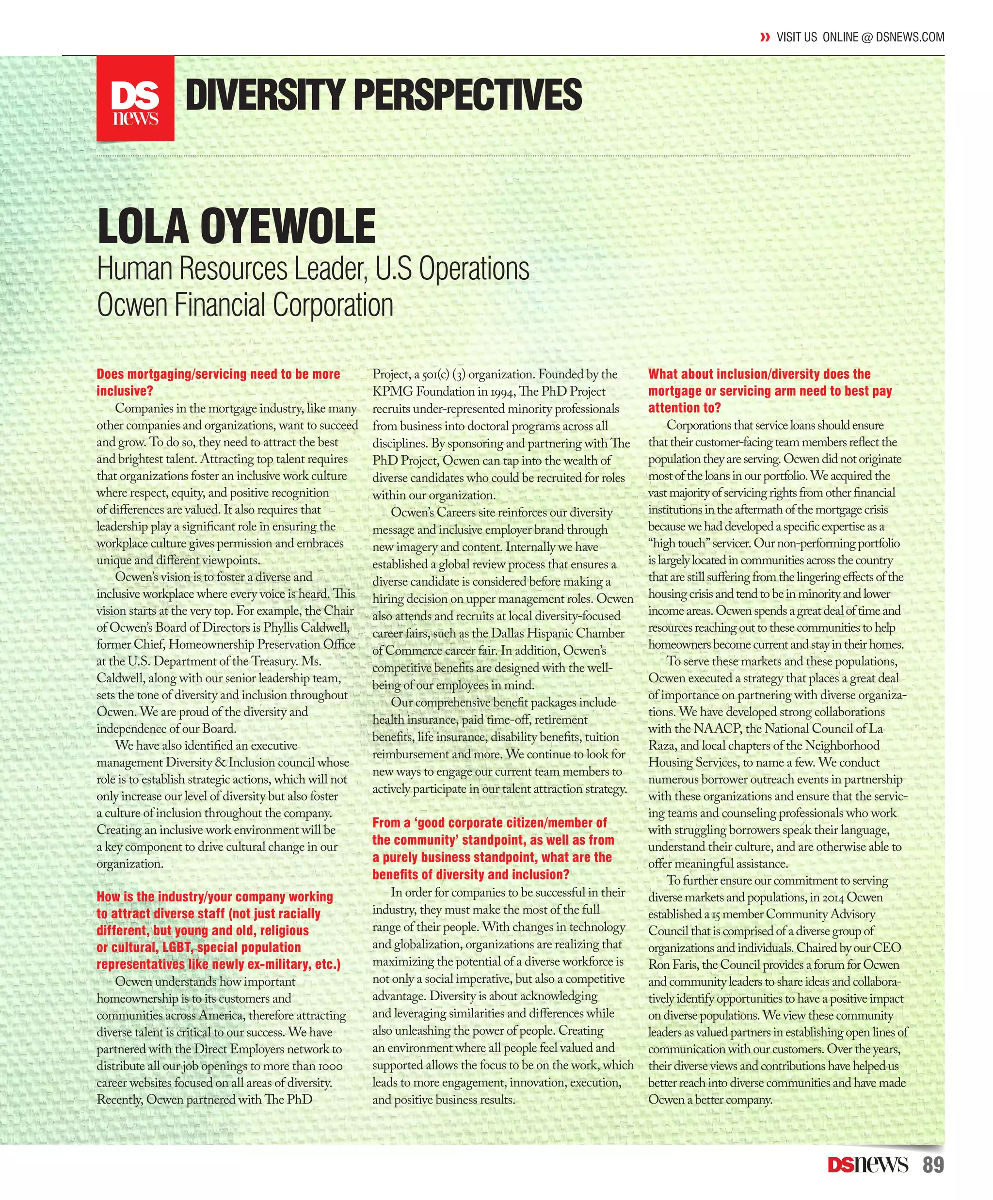 September 2016 The Diversity Issue_selected-pages (Ocwen - Lola Oyewole) | PDF