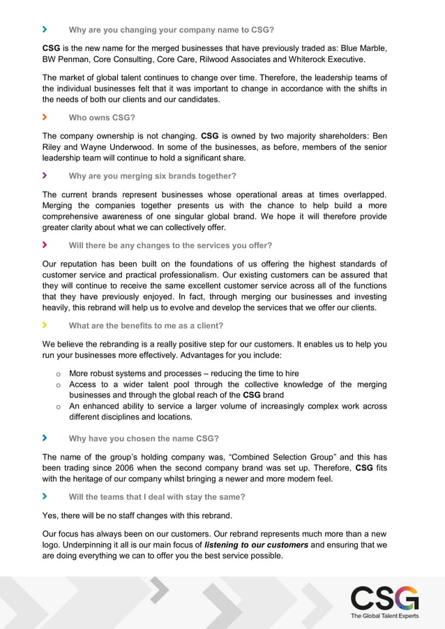 CLIENT FAQs CSG | PDF