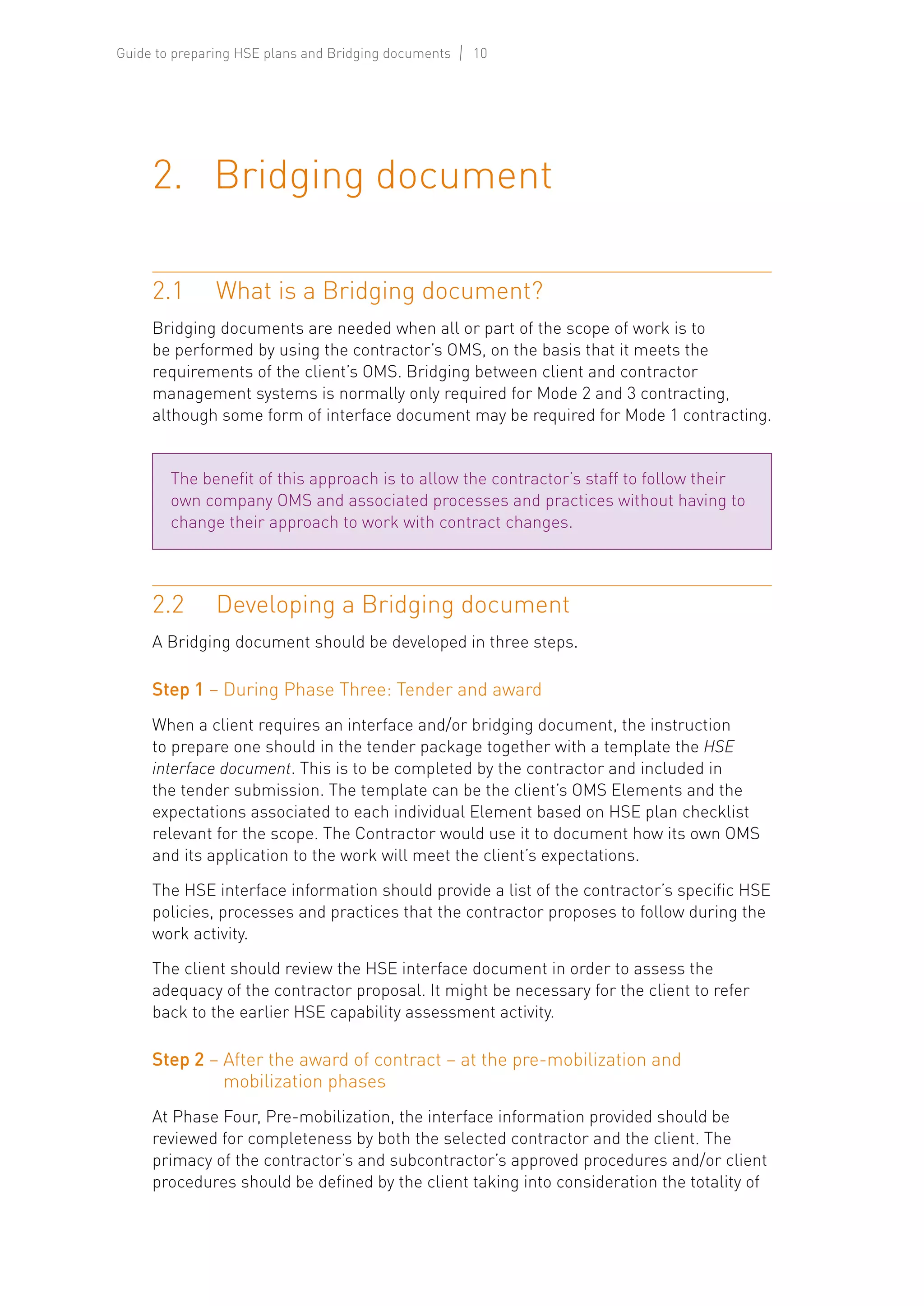 HSE plan and Bridging document | PDF