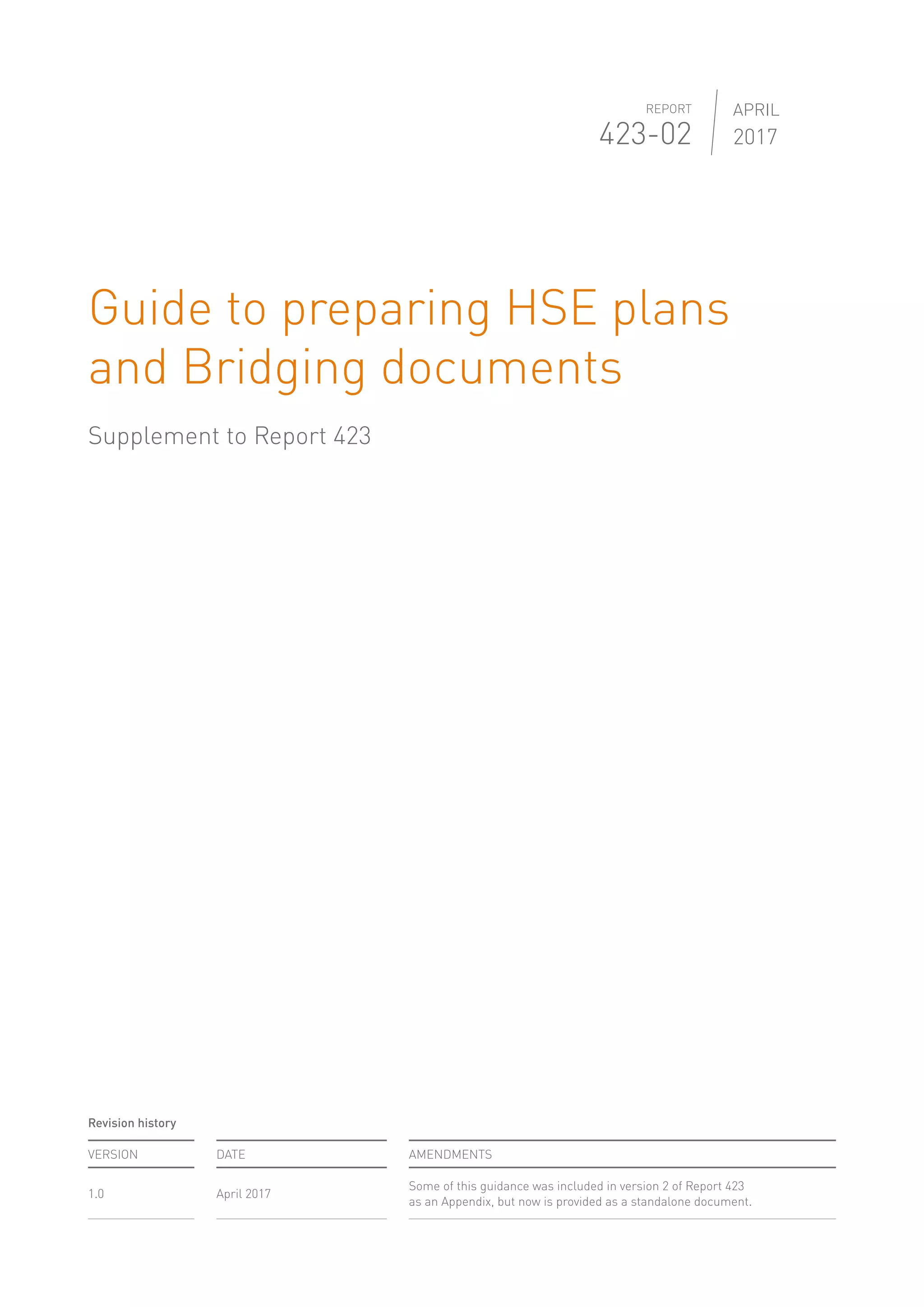 HSE plan and Bridging document | PDF