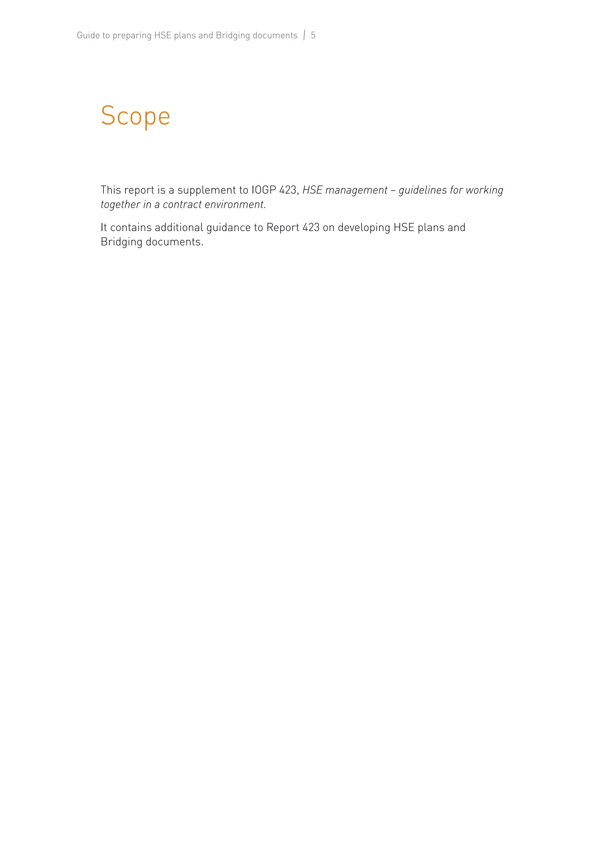 HSE plan and Bridging document | PDF