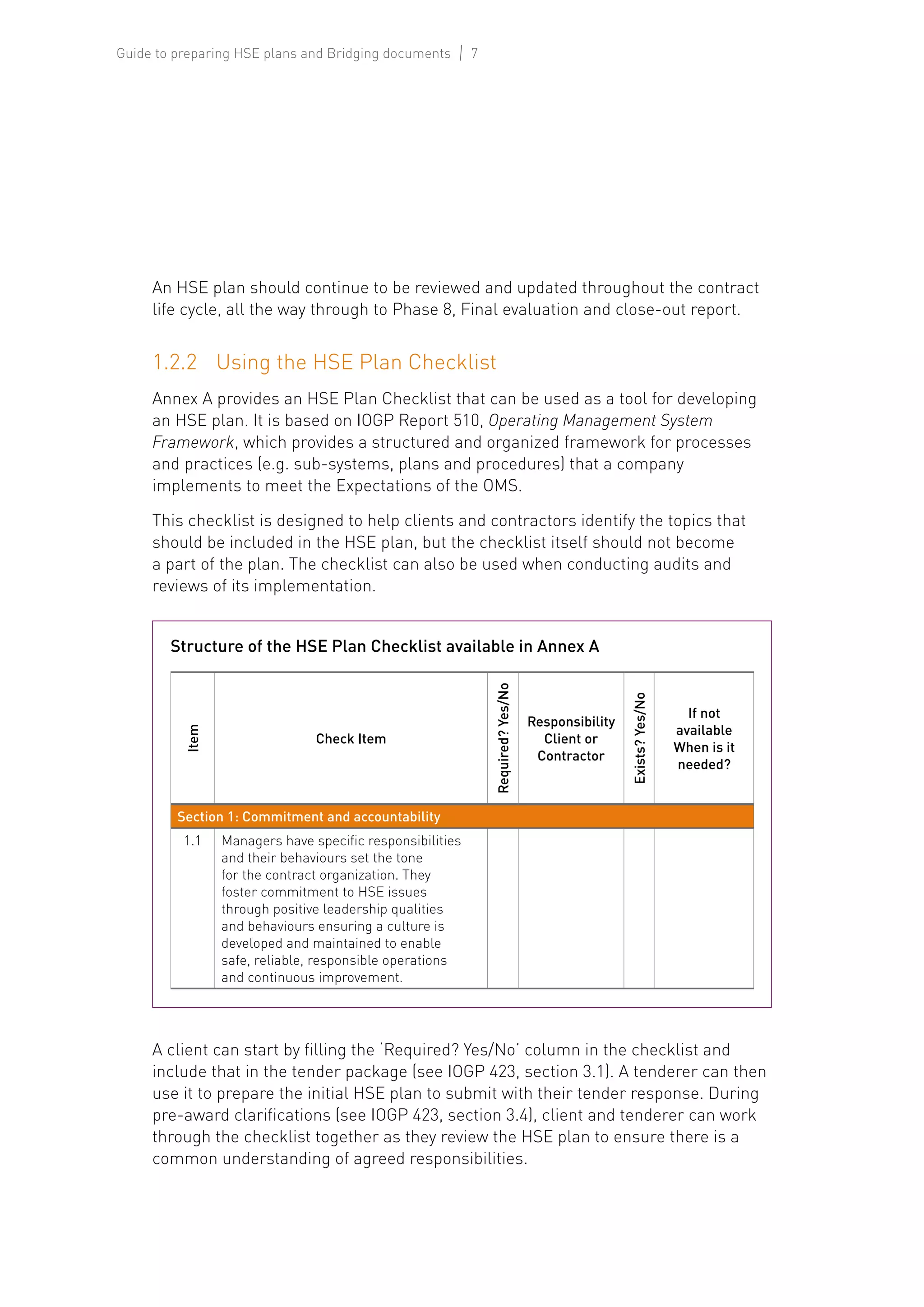 HSE plan and Bridging document | PDF