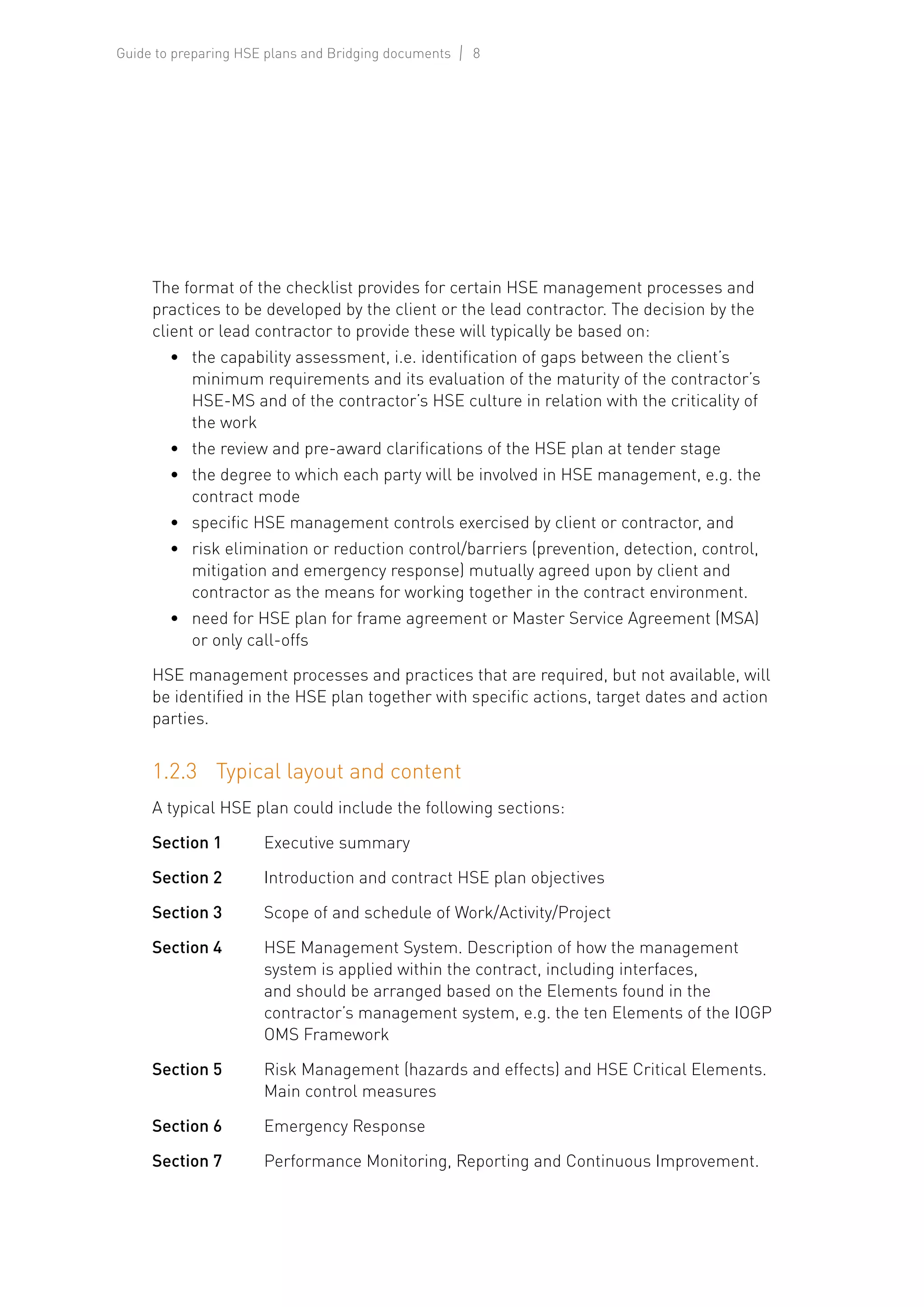 HSE plan and Bridging document | PDF