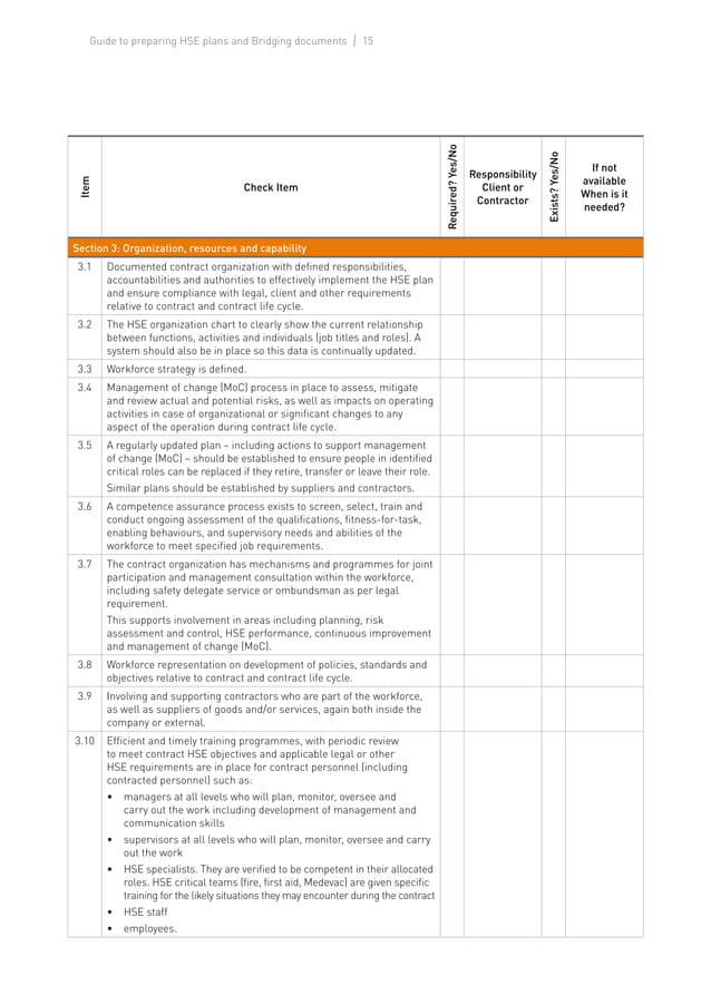 HSE plan and Bridging document | PDF | Civil Engineering Industry ...