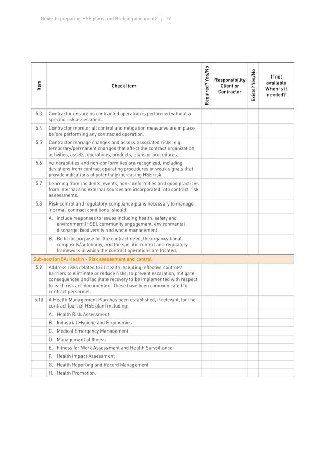 HSE plan and Bridging document | PDF | Civil Engineering Industry ...
