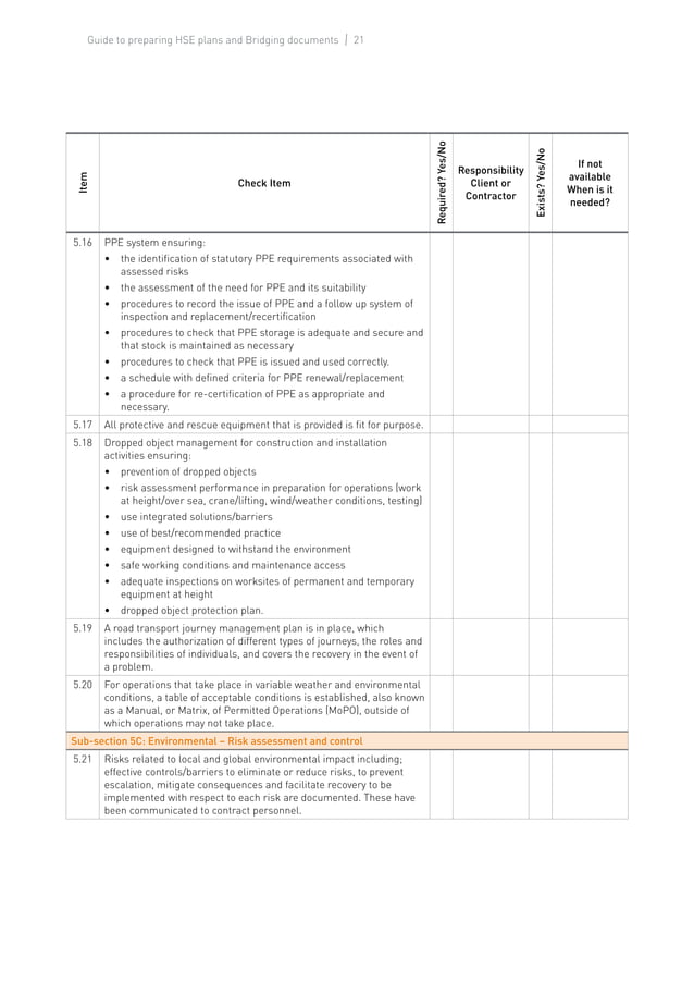 HSE plan and Bridging document | PDF | Civil Engineering Industry ...