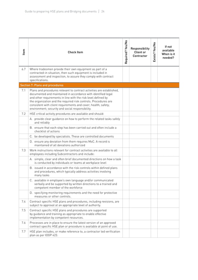 HSE plan and Bridging document | PDF | Civil Engineering Industry ...