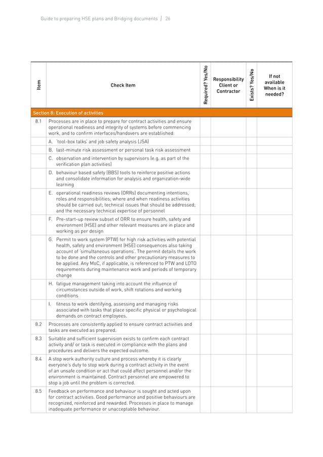 HSE plan and Bridging document | PDF | Civil Engineering Industry ...