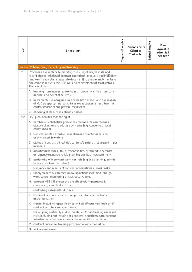 HSE plan and Bridging document | PDF | Civil Engineering Industry ...