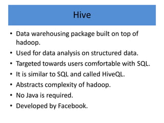 Apache Hive and commands PPT Presentation | PPT
