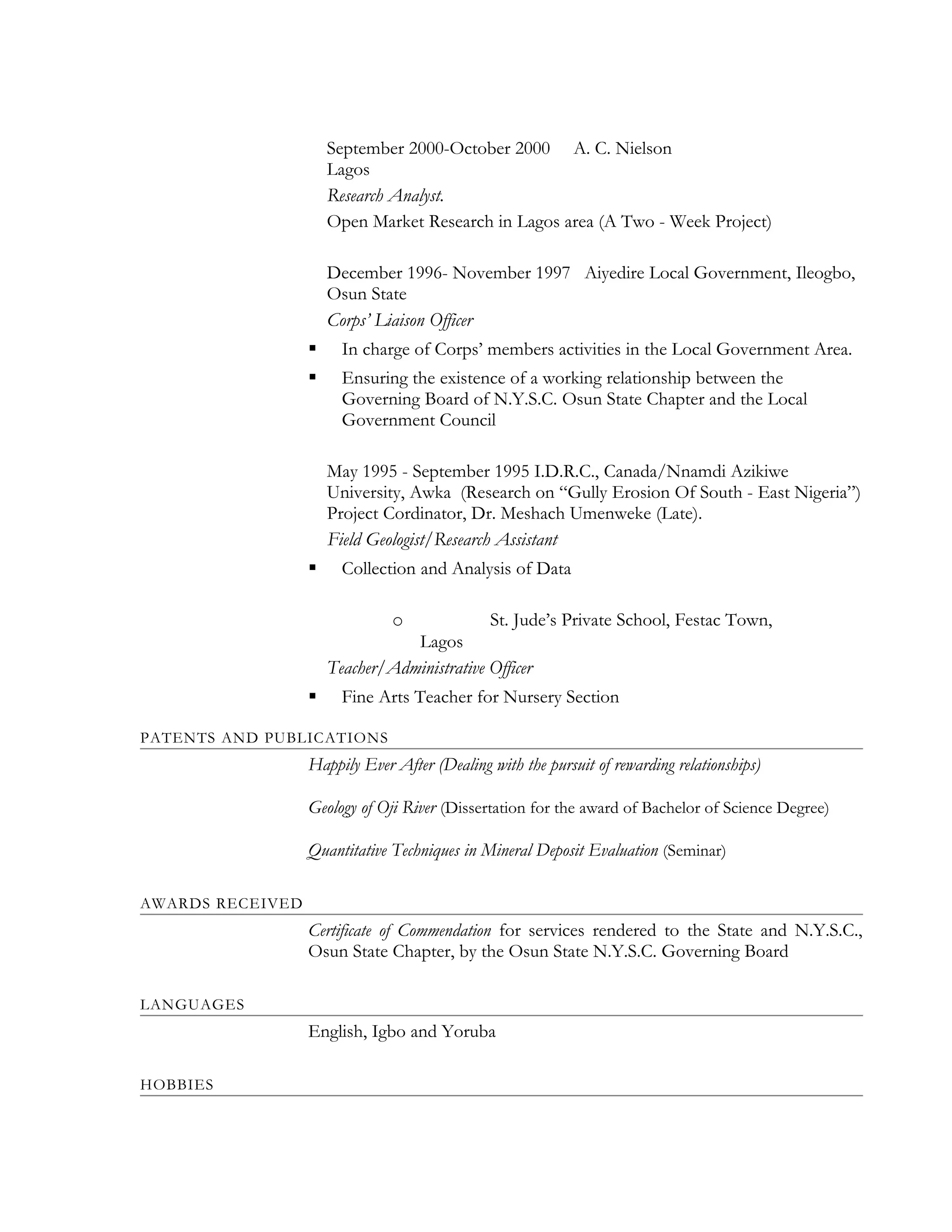 Obinna Madu's c.v. | PDF