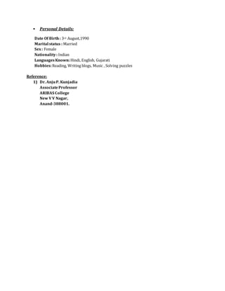 Dhara Desai Resume | PDF