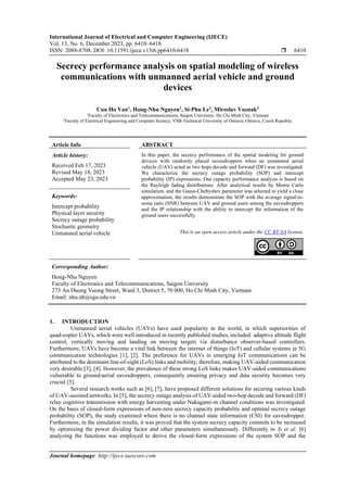 Secrecy performance analysis on spatial modeling of wireless ...