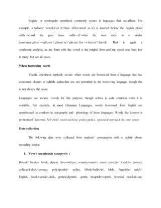 EPENTHESIS TERM PAPERS | DOCX